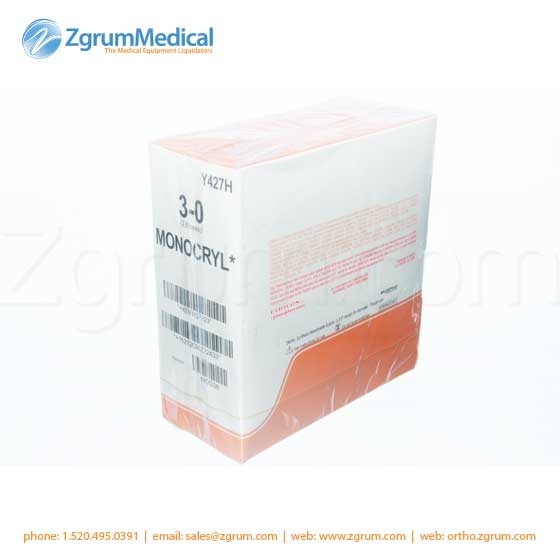 Ethicon 3 - 0 MONOCRYL Suture Undyed Monofilament Y427H - Zgrum Medical