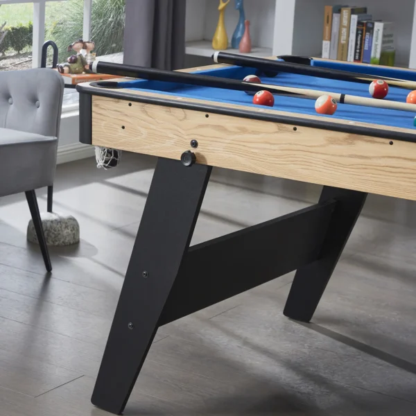 Lyle 6FT Pool Table- 3IN1 Foldable Oak