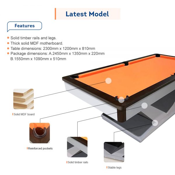 Best Buy! 7ft Red Felt Pool Table Timber Rails - DMA Online