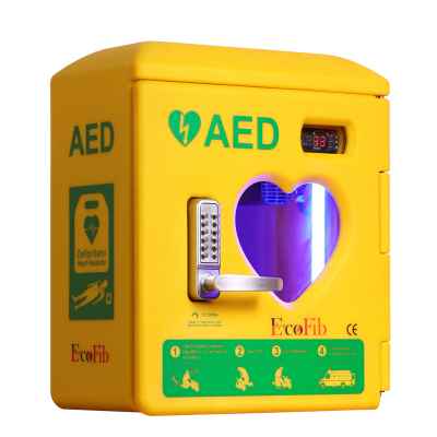 EcoFib Outdoor Heated AED Cabinet with Lock/Keypad | Help Save Lives