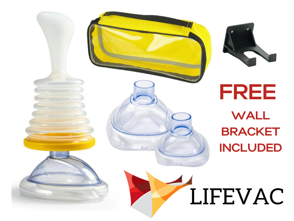LifeVac Choking Rescue Device with Wall Mounted Grab/Travel Bag | Help ...