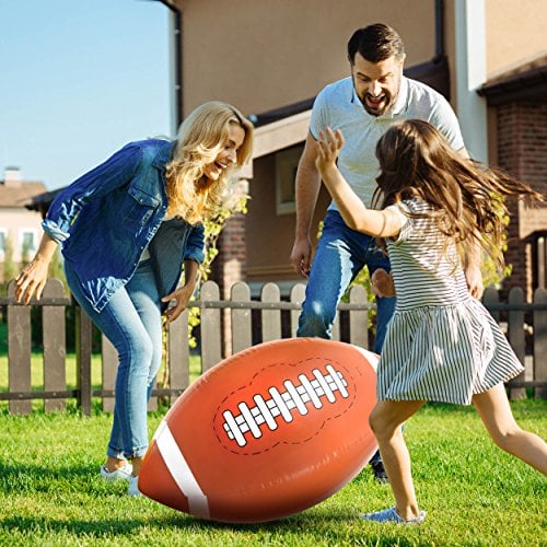 4 Foot Giant Inflatable Football with Tee and Pump - Jumbo Playground ...