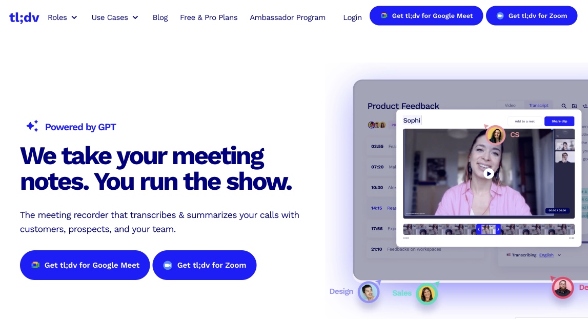 Tldv. Une bonne solution pour enregistrer et transcrire une réunion en ...