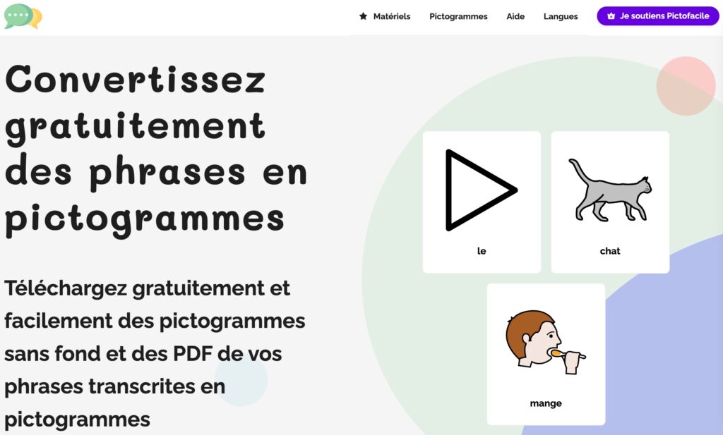 Pictofacile. Créer des pictogrammes à partir d’une phrase – Les Outils Tice