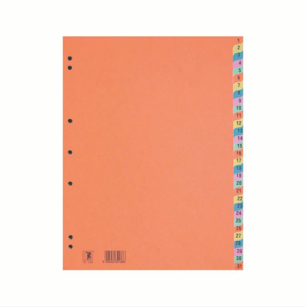 A4 1-31 Rainbow File Dividers 31 Position - The Lever Arch Lab