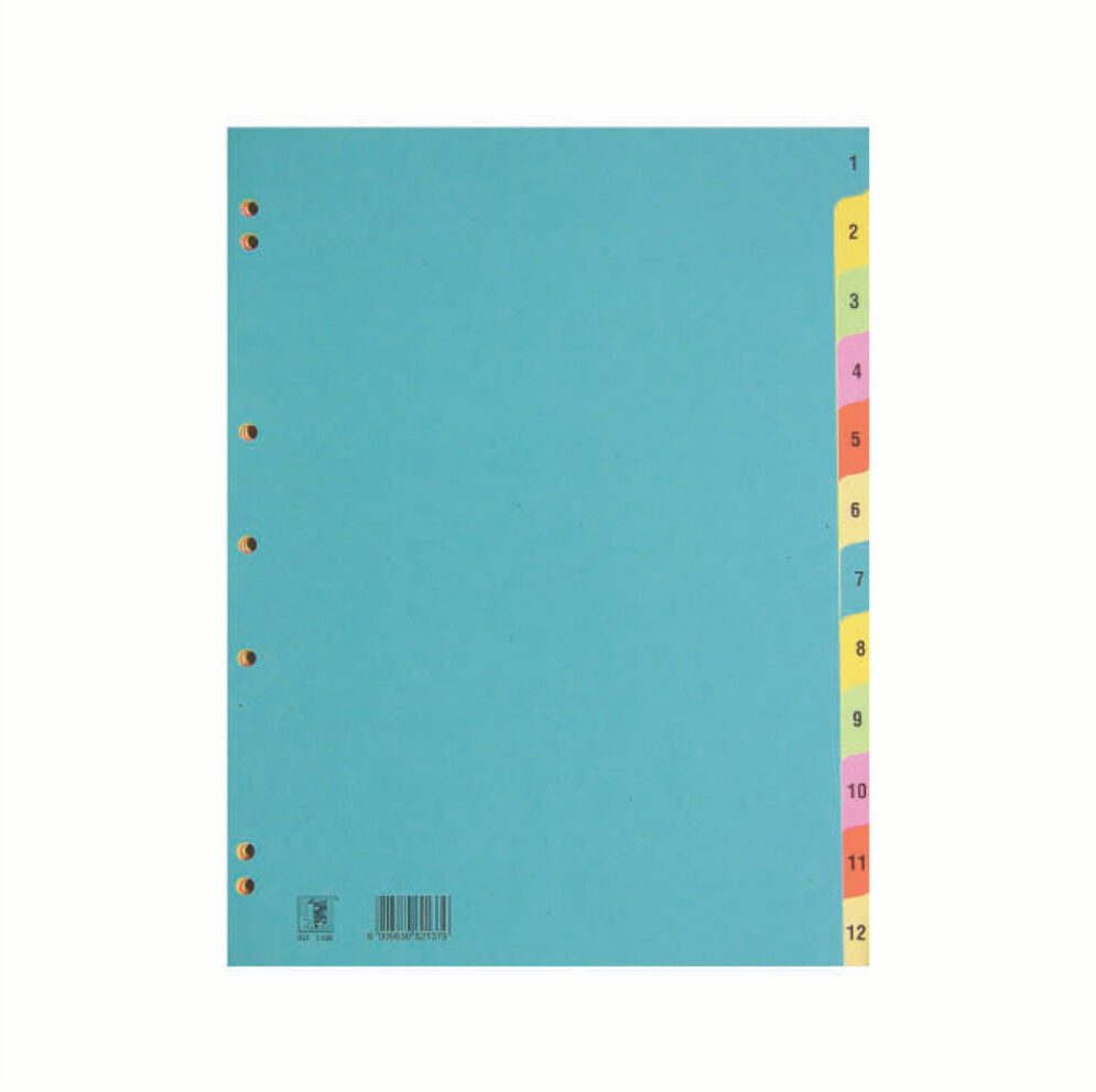 A4 Rainbow 1-12 File Dividers - The Lever Arch Lab