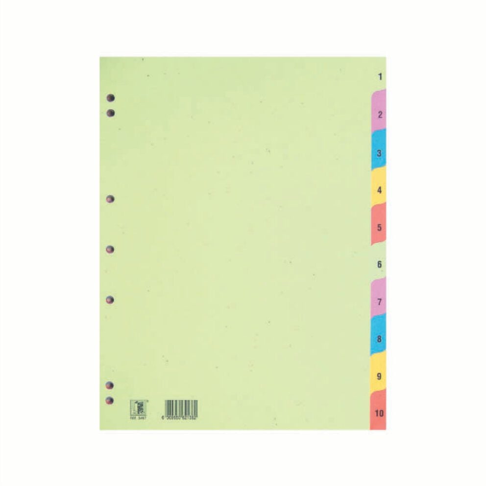 A4 1-10 Rainbow File Dividers - The Lever Arch Lab