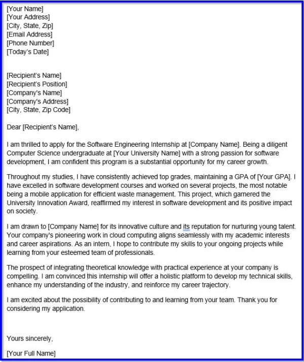 Motivation Letter for Students Sample with Example Template