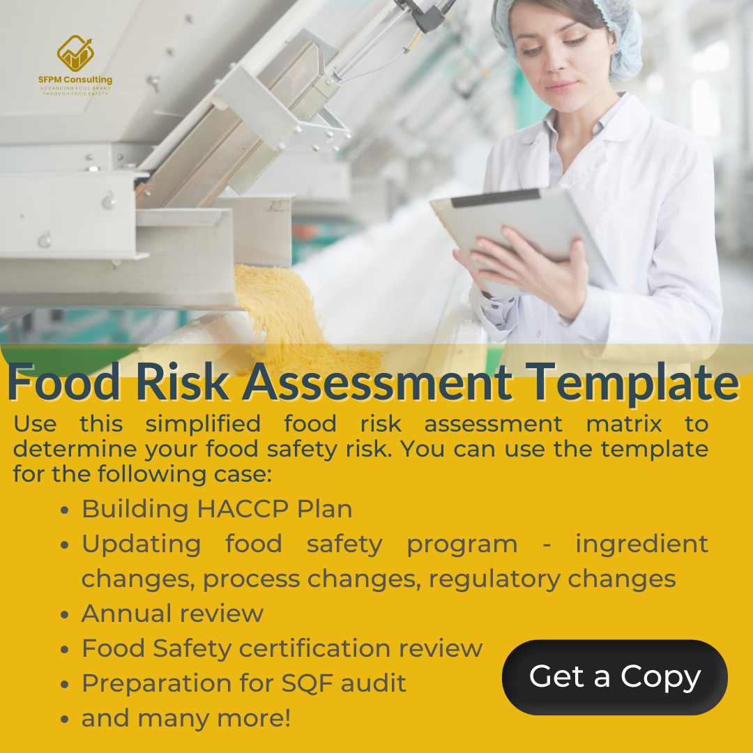 Food Risk Assessment Template | SFPM Consulting