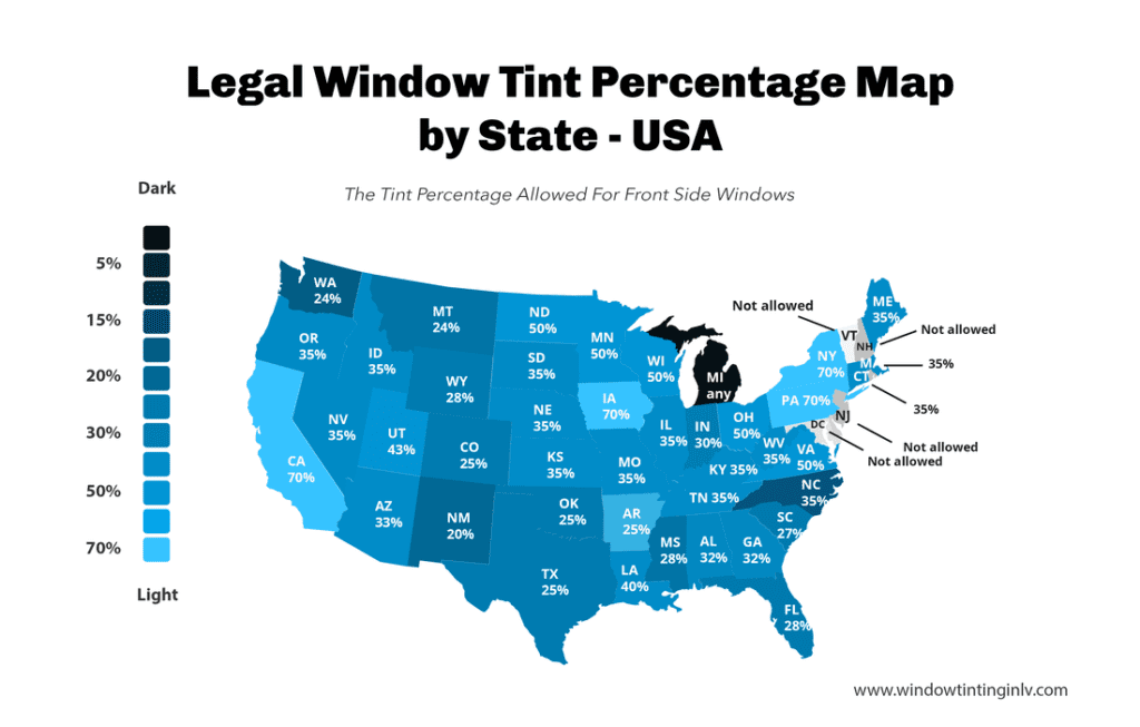 Window Tint Percentages by State, Examples, and How To Choose