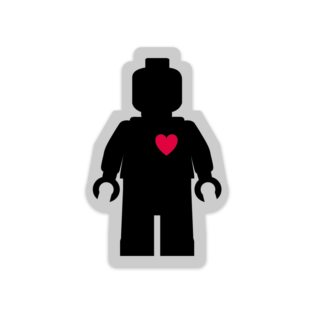Minifigure Love Vinyl Sticker - Brickly