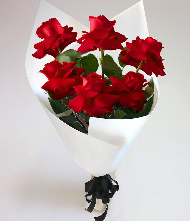 Half Dozen Red Roses Bouquet - Floret Boutique