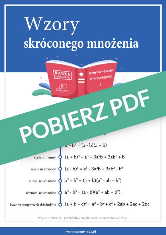 Wzory skróconego mnożenia — zadania, przykłady i opis. Pobierz PDF