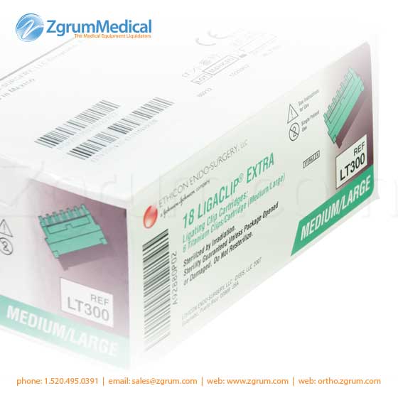 Ethicon LT300 Ligaclip Extra Medium/Large Ligating Clip Cartridges ...