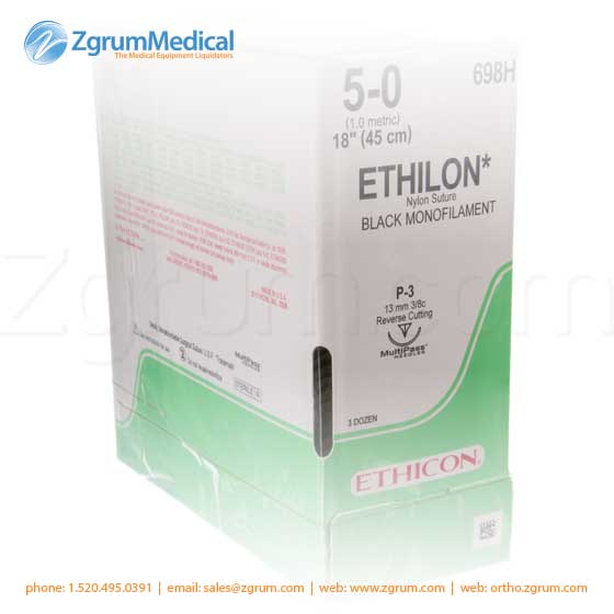 Ethicon 698H 5-0 Ethilon Suture - Zgrum Medical