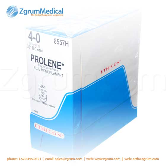 Ethicon 8557H 4-0 Prolene Suture Blue Monofilament - Zgrum Medical