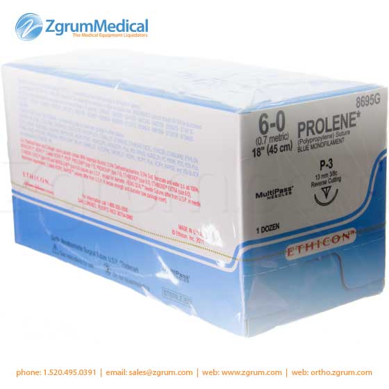 Ethicon 6 - 0 Prolene Suture - 8695G - Zgrum Medical