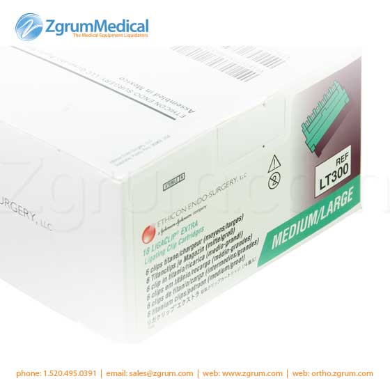 Ethicon LT300 Ligaclip Extra Medium/Large Ligating Clip Cartridges ...