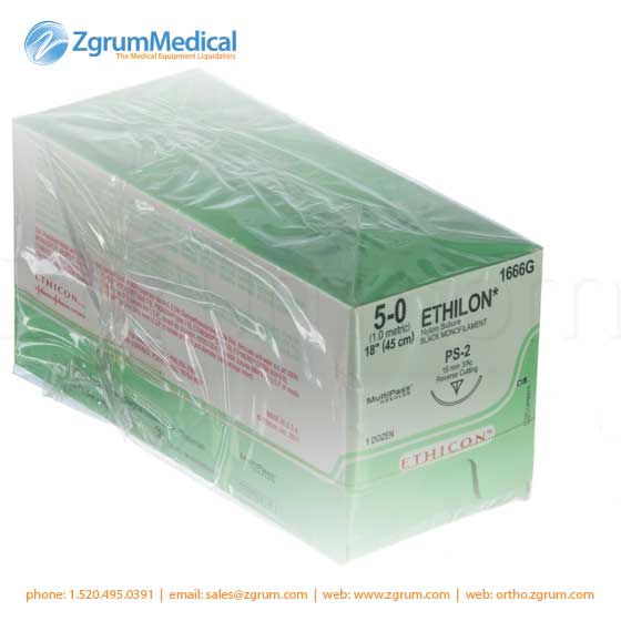 Ethicon 1666G 5-0 Ethilon Suture - Zgrum Medical
