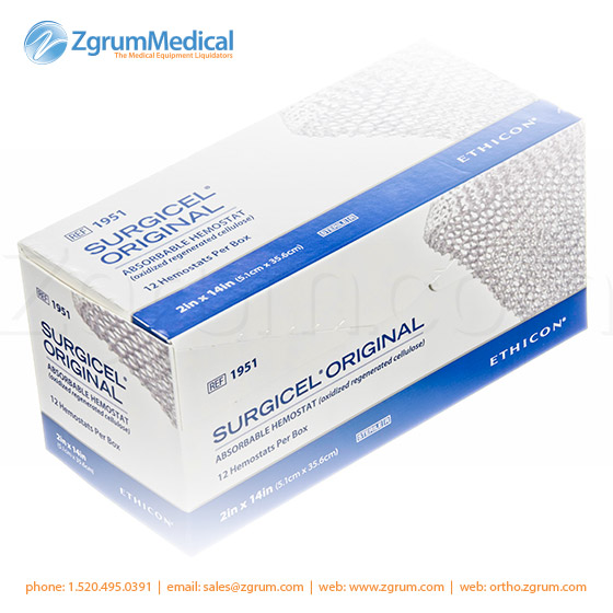 Surgicel Original Absorbable Hemostat 2in x 14in 1951 - Zgrum Medical
