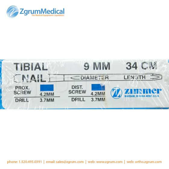 Zimmer 2253-340-09 Tibial Nail - Zgrum Medical
