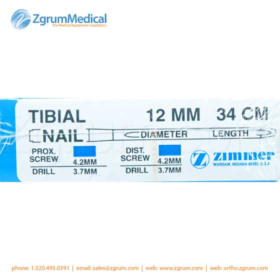 Zimmer 2253-340-12 Tibial Nail - Zgrum Medical