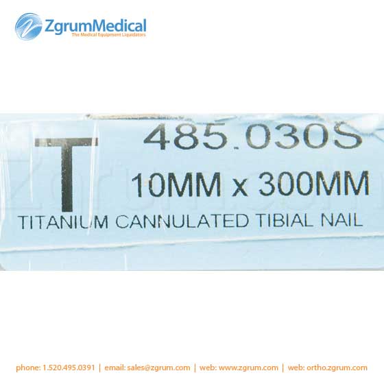 SynthesCannulated Tibial Nail 485.030S 10mm X 300mm - Zgrum Medical
