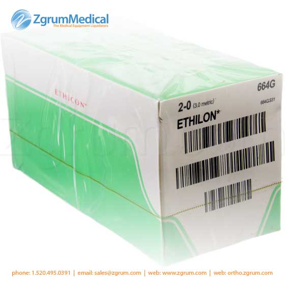 Ethicon 664G 2-0 Ethilon Suture - Zgrum Medical