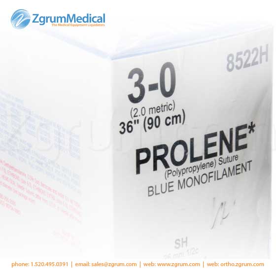 Ethicon 8522H 3-0 Prolene Polypropylene Suture Blue Monofilament - Zgrum Medical