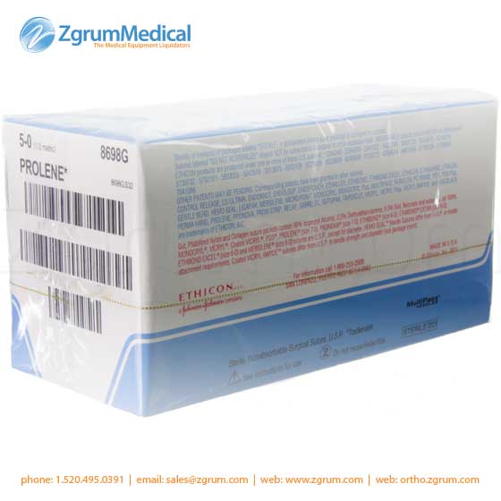 Ethicon 5 - 0 Prolene Suture - 8698G - Zgrum Medical