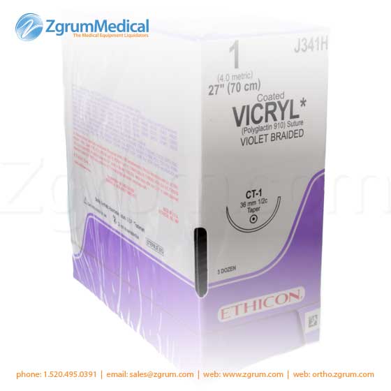 Ethicon 1 Vicryl Suture - J341H - Zgrum Medical