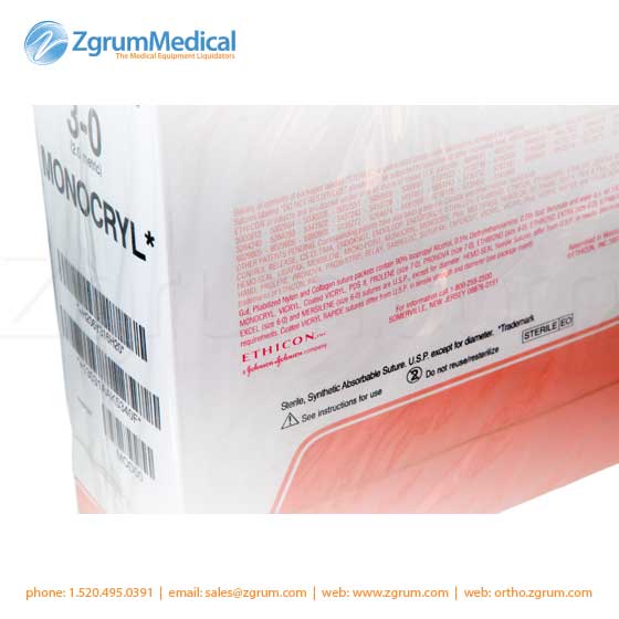 Ethicon Monocryl 3 - 0 - Y316H 3 Dozen Sutures - Zgrum Medical