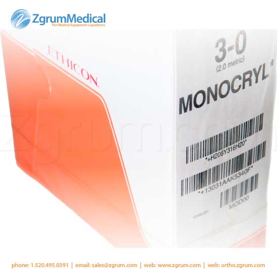 Ethicon Monocryl 3 - 0 - Y316H 3 Dozen Sutures - Zgrum Medical